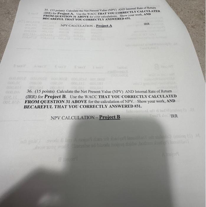 Solved 35. (15 points) Calculate the Net Present Value (NPV) | Chegg.com