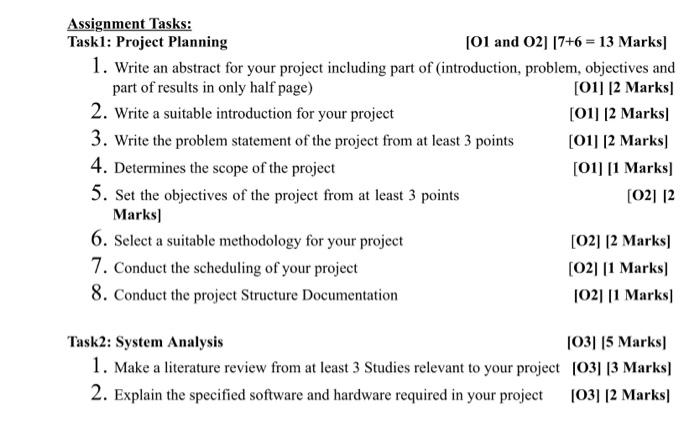 Solved Assignment Tasks: Task1: Project Planning [01 and 02] | Chegg.com