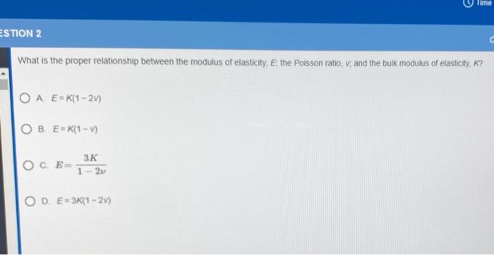 Solved What is the proper relationship between the modulus | Chegg.com