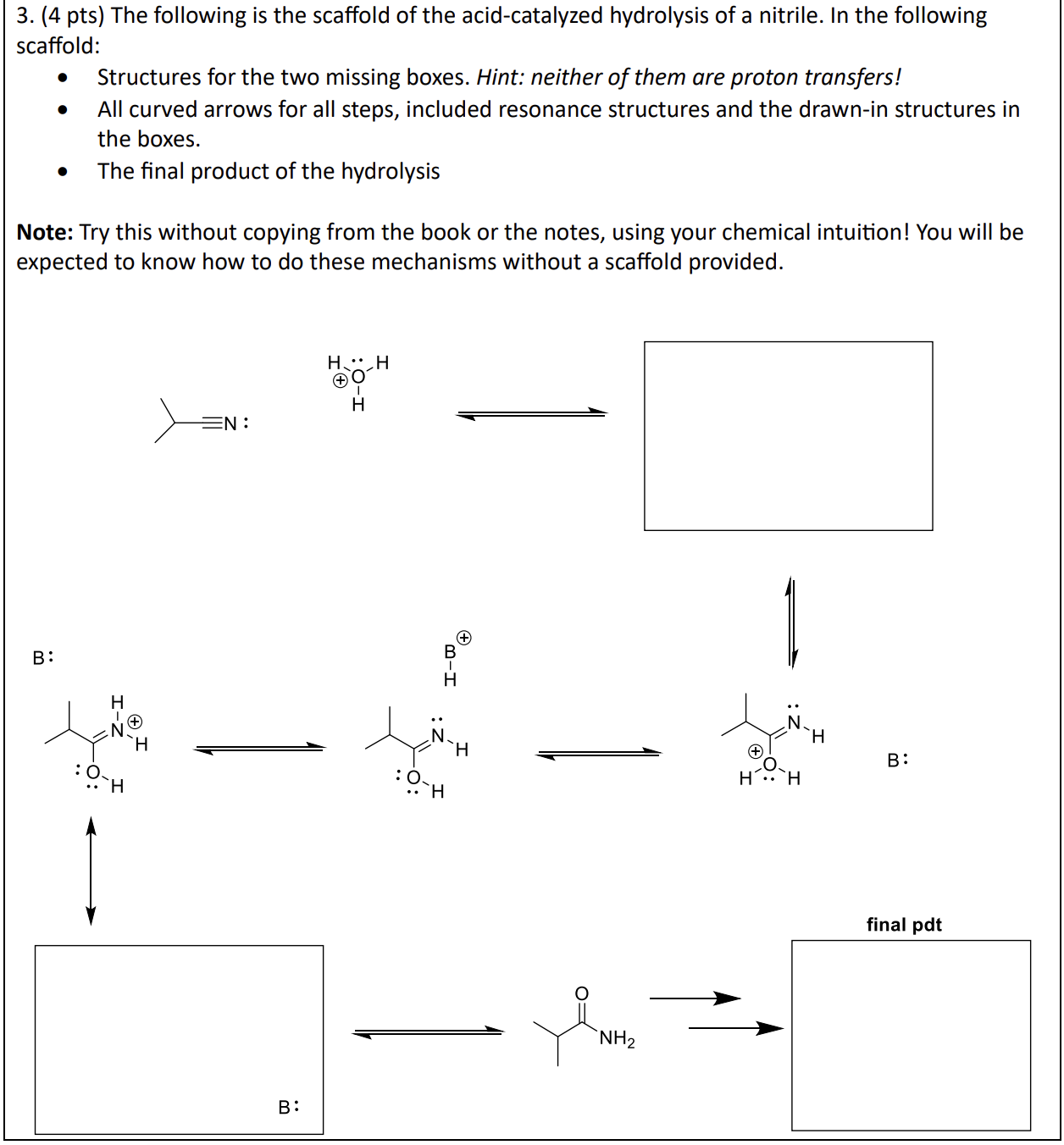 Solved 3. (4 ﻿pts) ﻿The following is the scaffold of the | Chegg.com