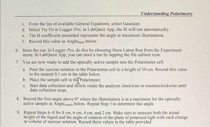 Solved Polarimetry lab report Fill in your observed rotation | Chegg.com