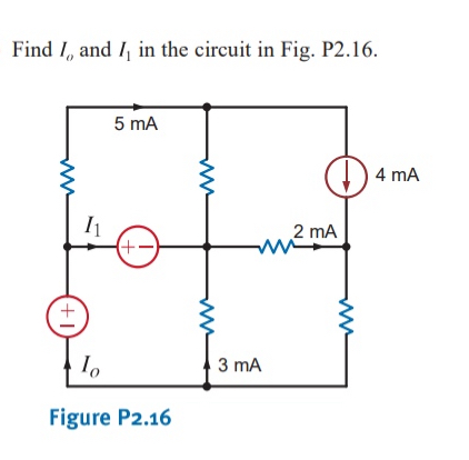 Solved Find Io ﻿and I1 ﻿in the circuit in Fig. P2.16.Figure | Chegg.com