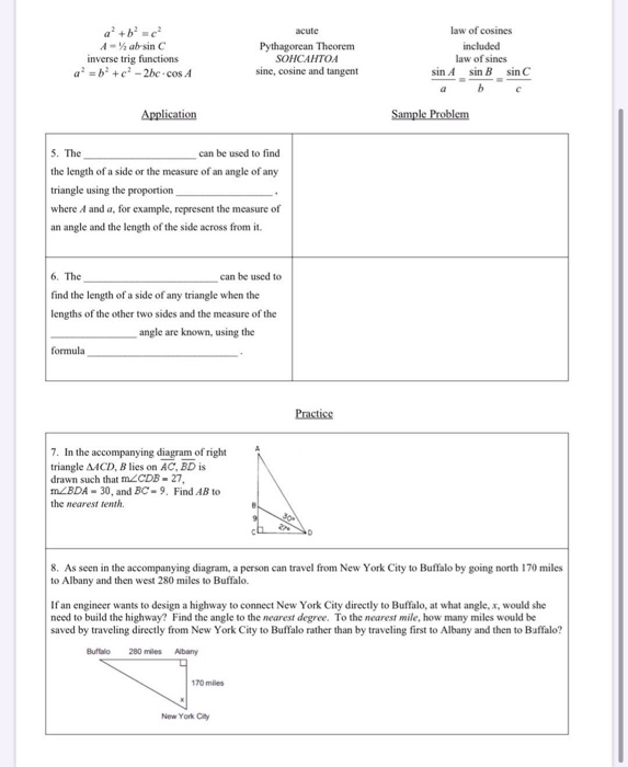 Solved 4-%ab sinc inverse trig functions =b +c-2be.cos A | Chegg.com