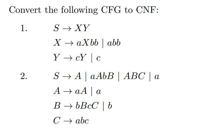 Solved Convert the following CFG to | Chegg.com