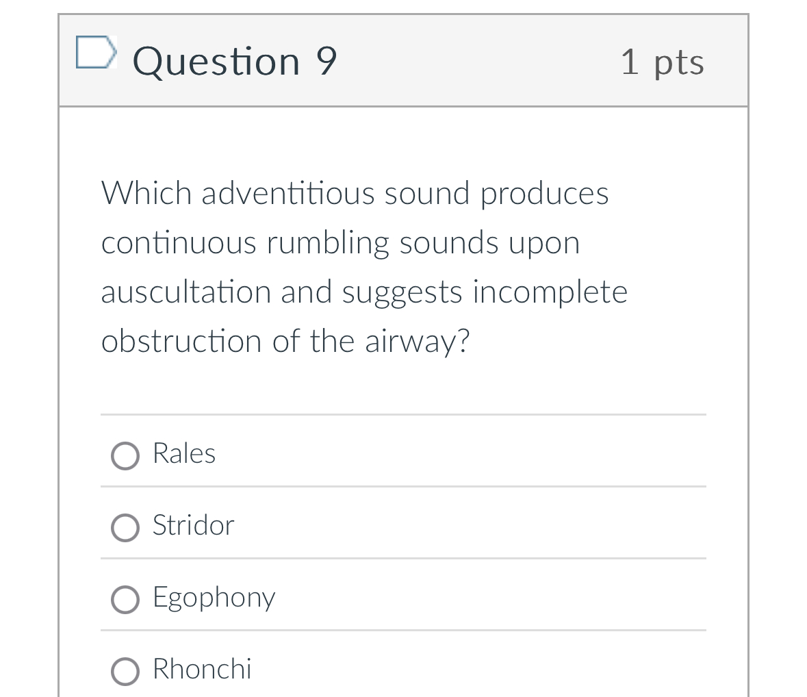 Solved Question 91 ﻿ptsWhich adventitious sound | Chegg.com