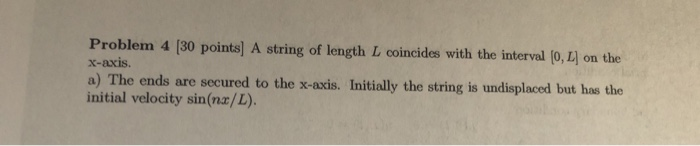 Solved Problem 4 (30 points) A string of length L coincides | Chegg.com