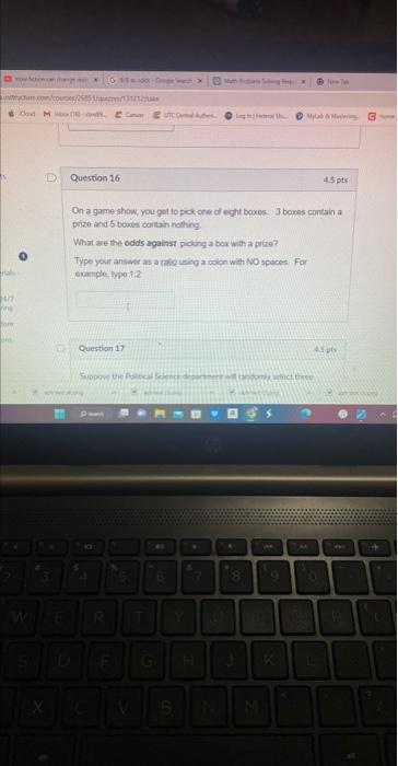 Solved On a game shaw, you get to pok ena of eght baxos: 3 | Chegg.com