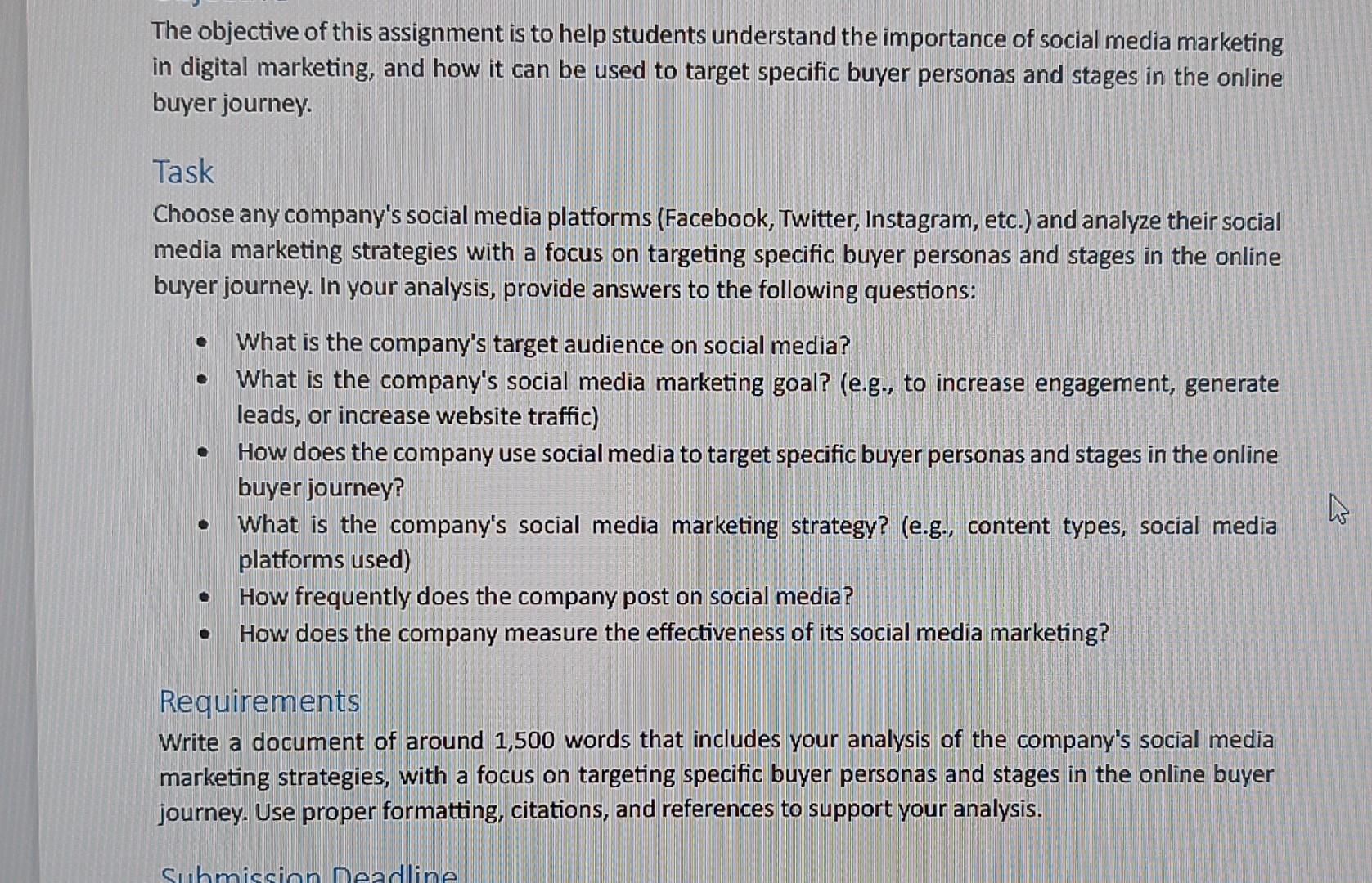 Solved The objective of this assignment is to help students | Chegg.com