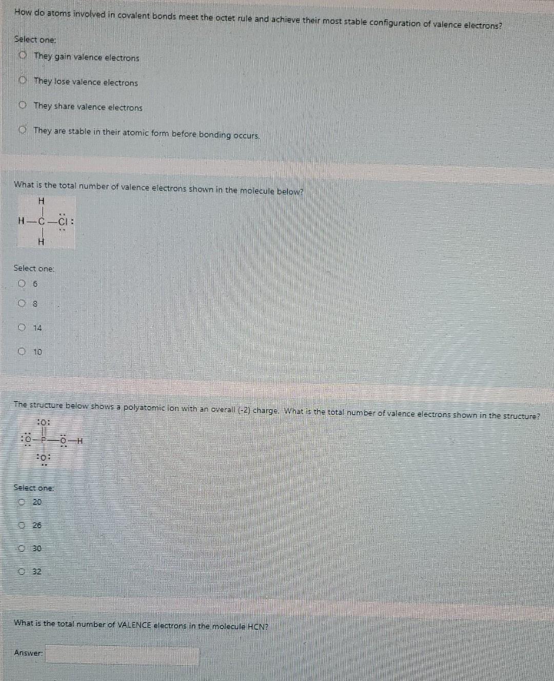 Solved How do atoms involved in covalent bonds meet the | Chegg.com