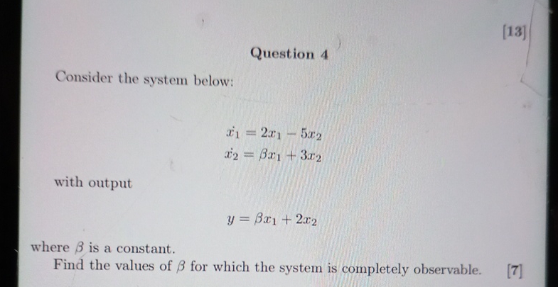 Solved [13]Question 4Consider the system | Chegg.com