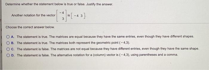 Solved Determine whether the statement below is true or | Chegg.com