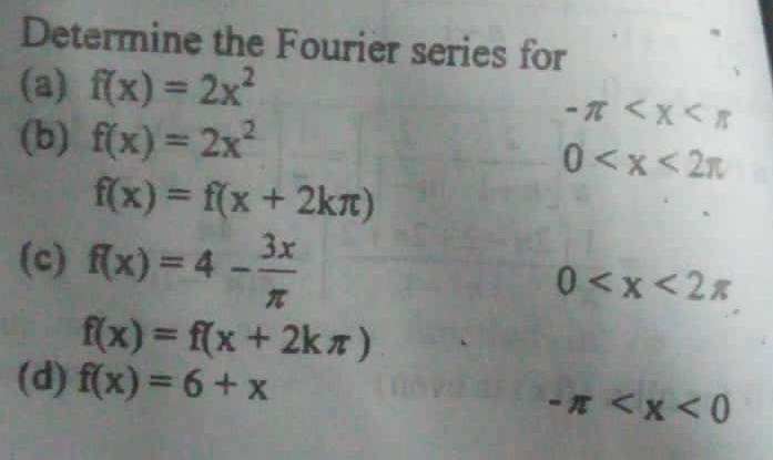 Solved Determine the Fourier series | Chegg.com