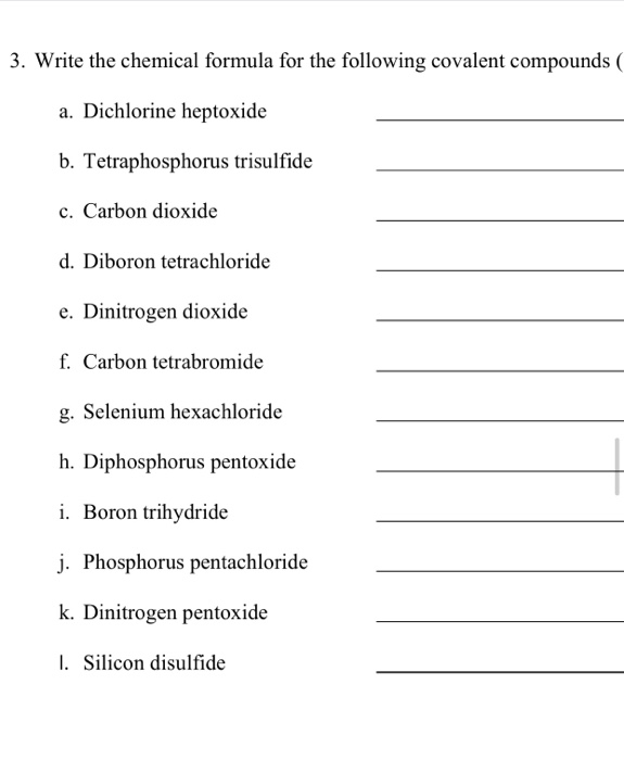 Covalent Compound Formula