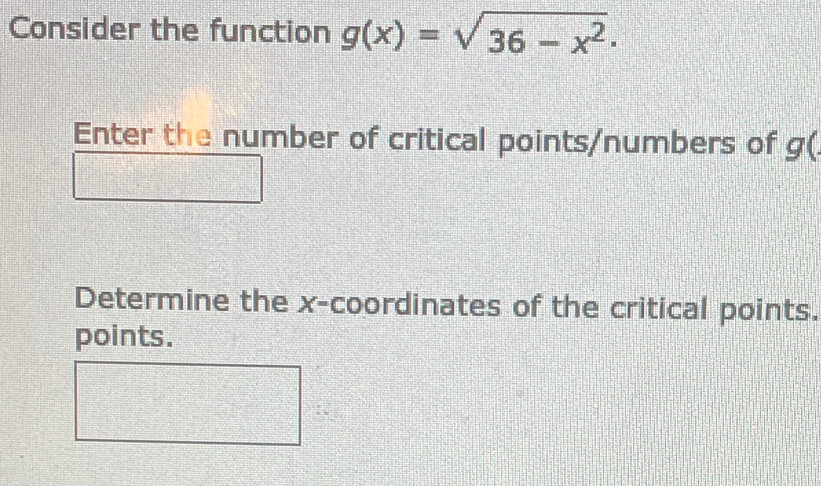 Solved Consider the function g(x)=36-x22Determine the | Chegg.com