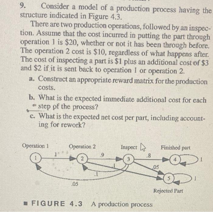 Solved 9. Consider a model of a production process having | Chegg.com
