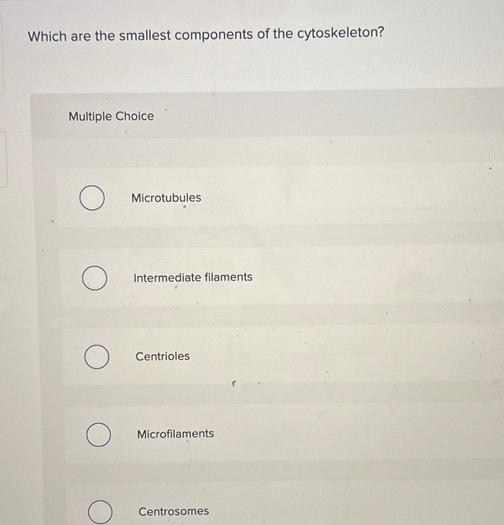 Solved Which are the smallest components of the | Chegg.com