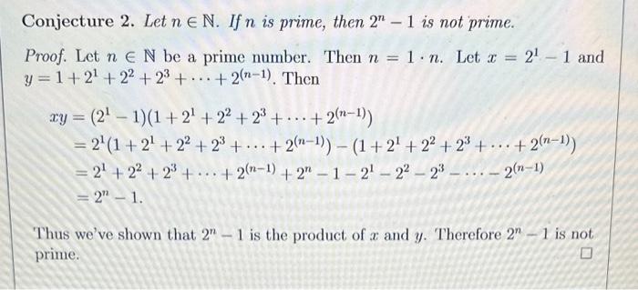 Solved 5. Consider the following conjectures and proposed | Chegg.com
