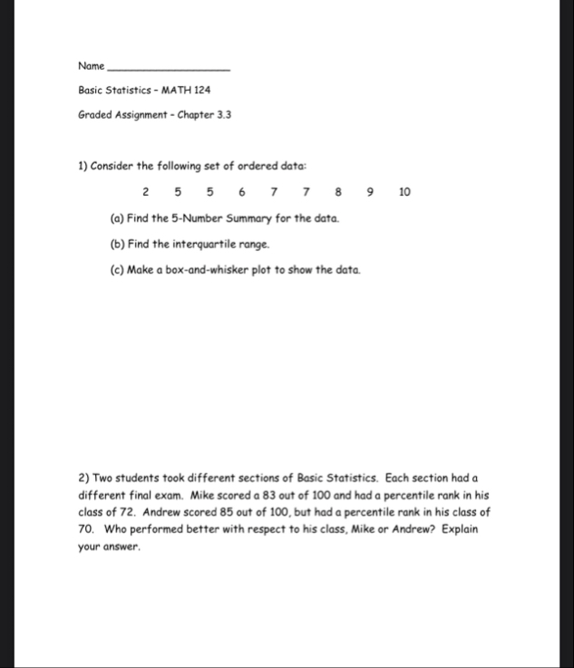 Solved Two students took different sections of Basic | Chegg.com