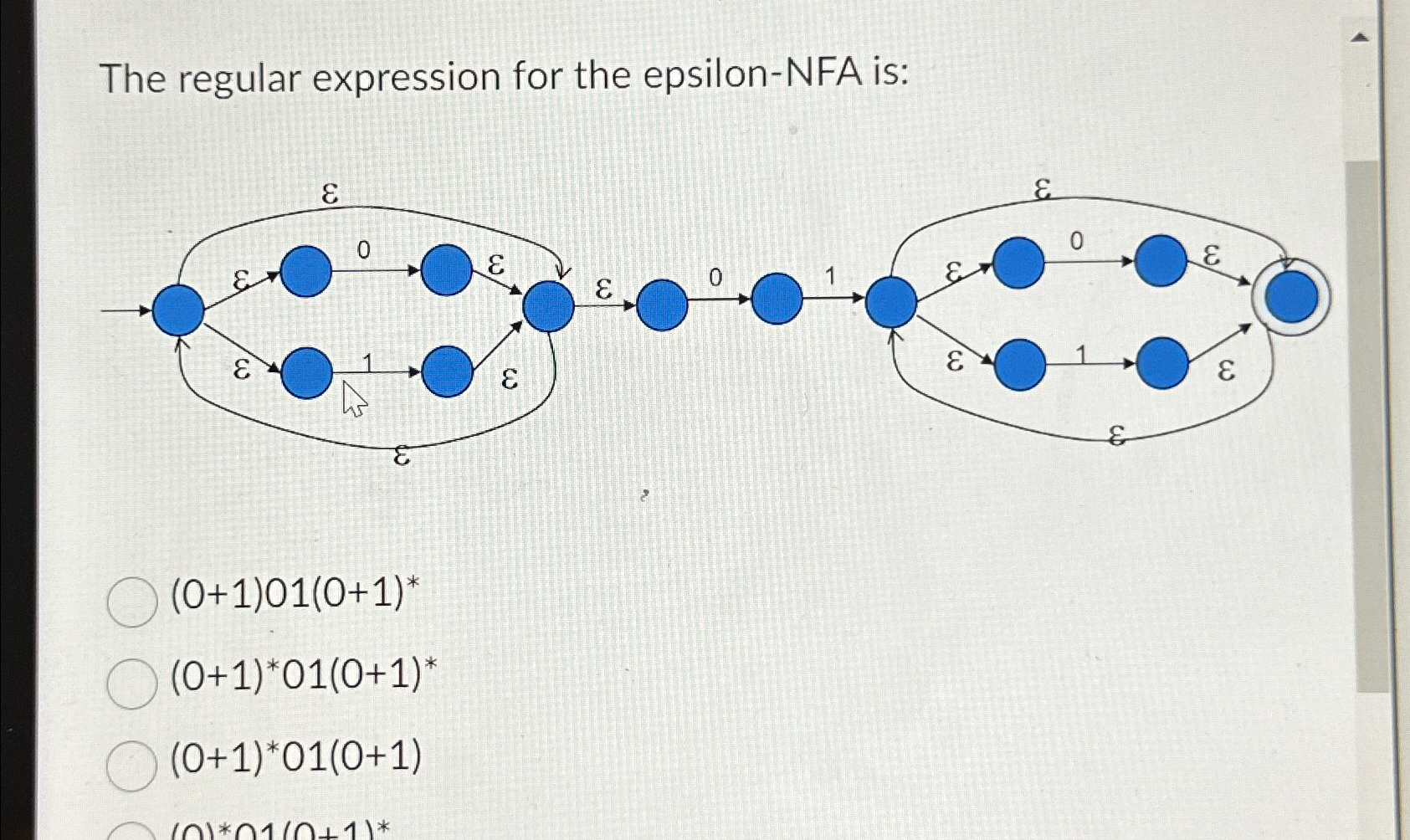 Solved The regular expression for the epsilon-NFA | Chegg.com