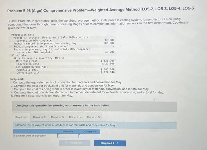 Solved Problem 5-16 (Algo) Comprehensive | Chegg.com