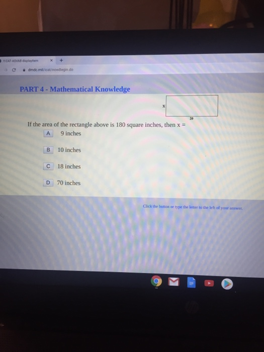 Solved CAT-ASVAB C plyte X + dmdc.mil/cat/nowBegindo PART 4 | Chegg.com