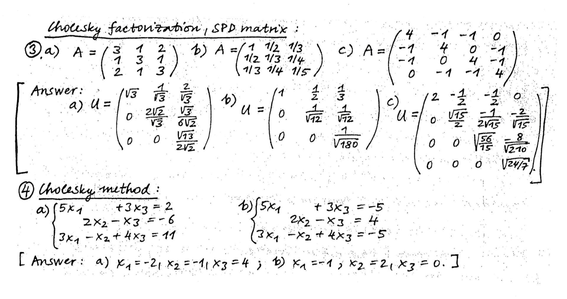 Choelsky ﻿factorization, ﻿SPD ﻿matrix: | Chegg.com