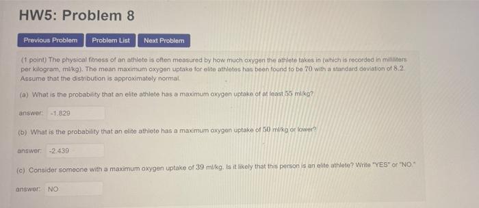 Solved HW5: Problem 8 Previous Problem Problem List Next | Chegg.com