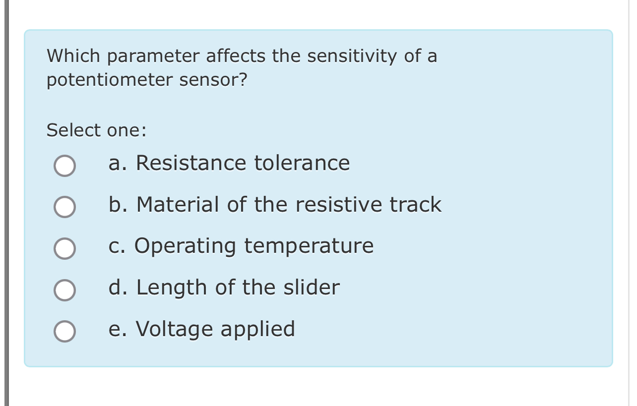 Solved Which parameter affects the sensitivity of a | Chegg.com