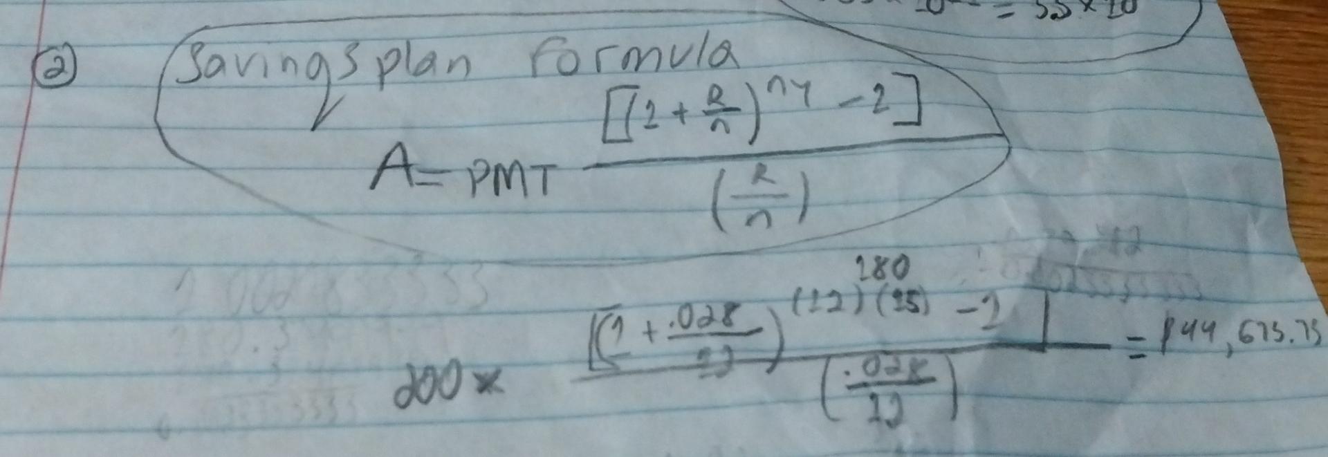 Solved (savings Savings plan formula [/2 + 2) 7-2 (증) A- PMT | Chegg.com