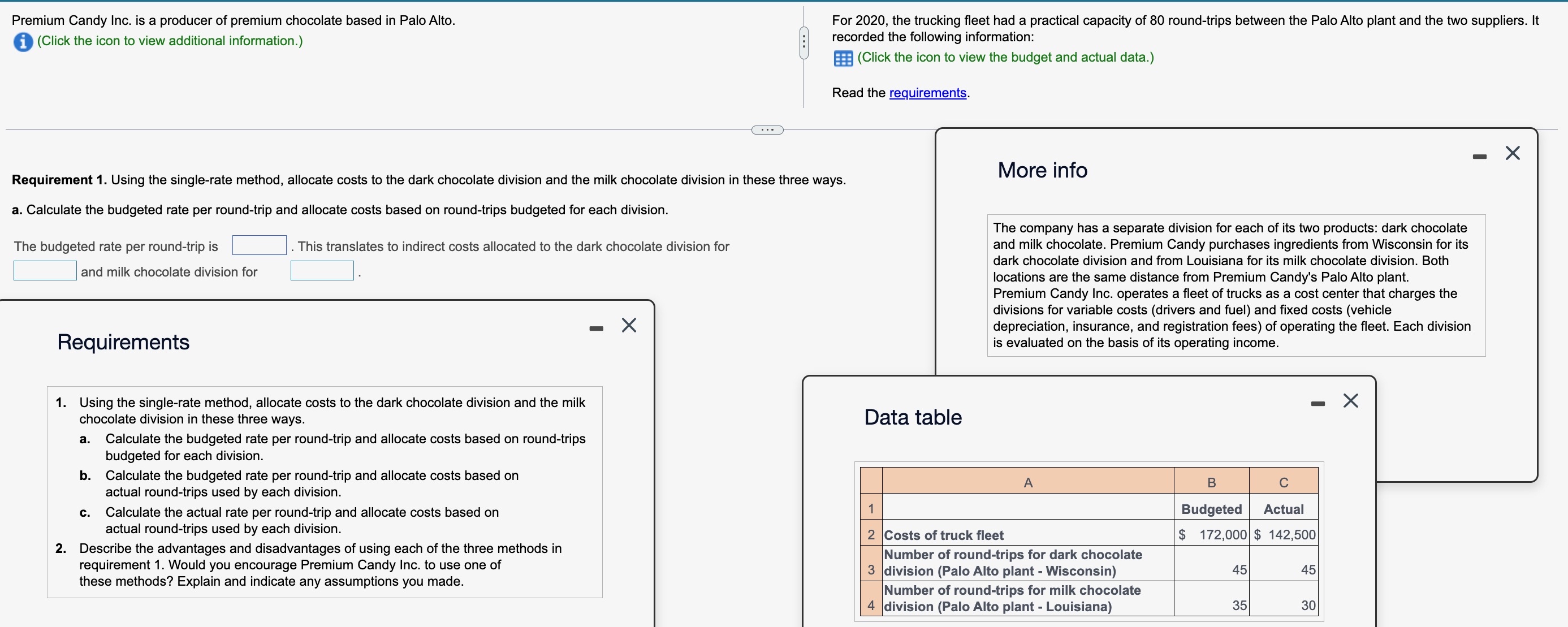 Solved Please help with all requirements - ﻿cost accounting | Chegg.com