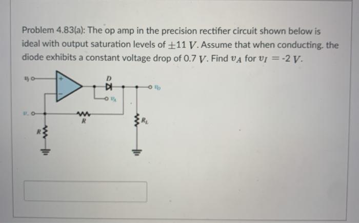 Solved Problem 4.83(a): The op amp in the precision | Chegg.com
