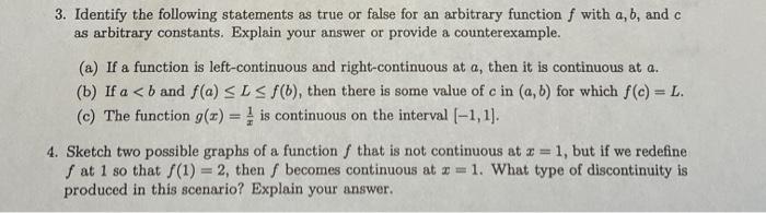 Solved 3. Identify the following statements as true or false | Chegg.com