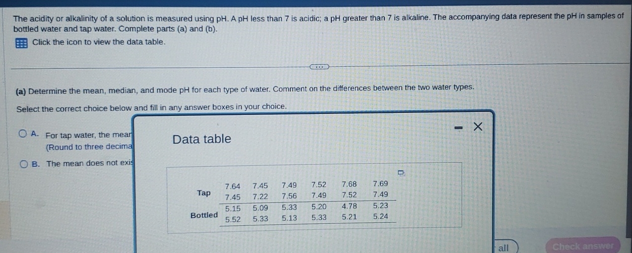 Solved The acidity or alkalinity of a solution is measured | Chegg.com