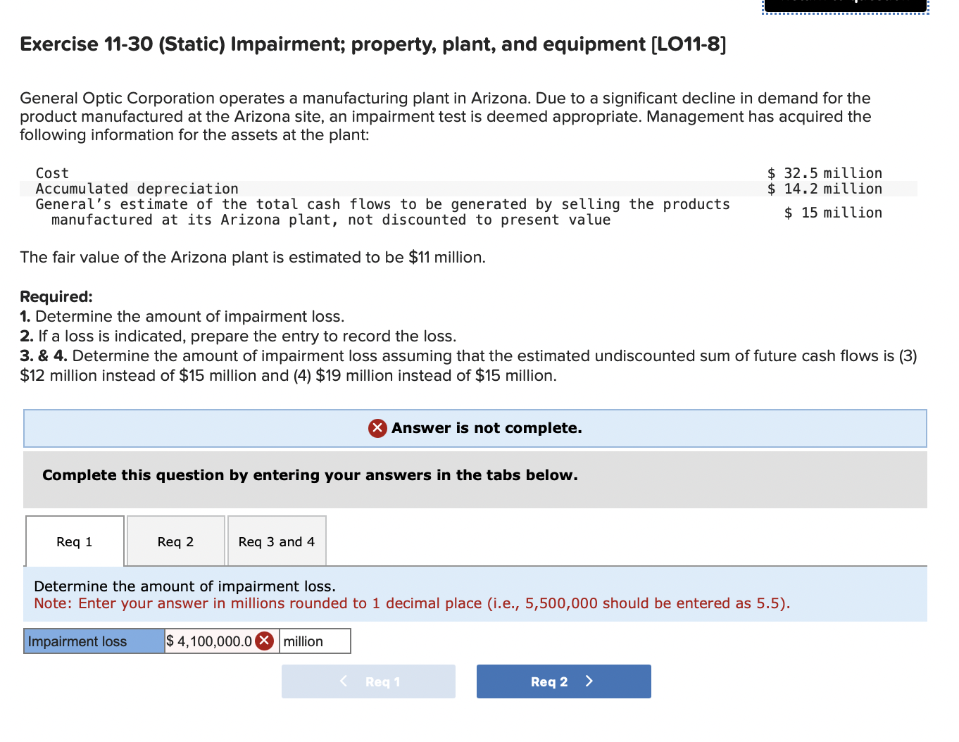 Solved Exercise 11-30 (Static) ﻿Impairment; property, plant, | Chegg.com