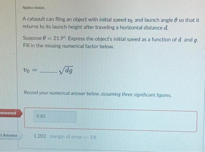A catapult can fling an object with initial speed v0 | Chegg.com