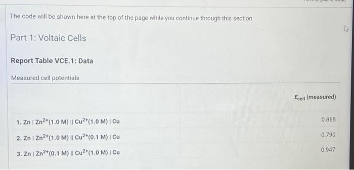 Solved 1. Determine the reaction quotient (Q), standard cell | Chegg.com