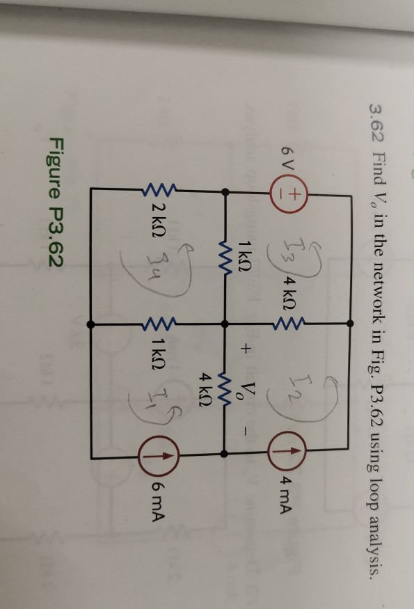 Solved 3.62 Find V, in the network in Fig. P3.62 using loop | Chegg.com
