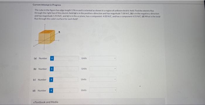 Solved The cube in the fridurehas edje levuth 1.96 m and is | Chegg.com