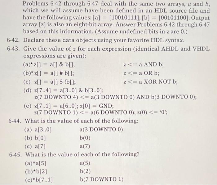 Solved Problems 6−42 through 6−47 deal with the same two | Chegg.com