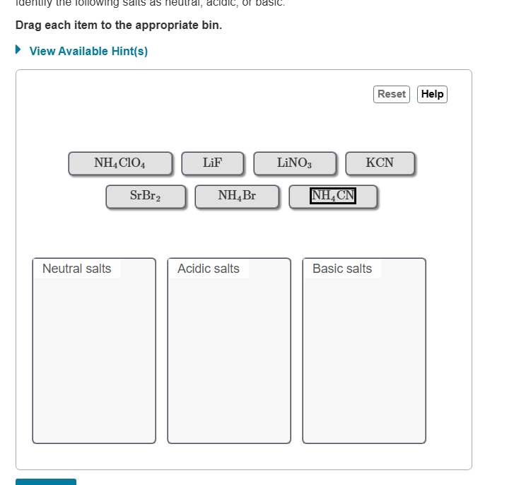 Drag each item to ﻿the appropriate bin.View Available | Chegg.com