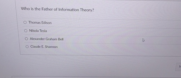 Solved Who is the Father of Information Theory?Thomas | Chegg.com