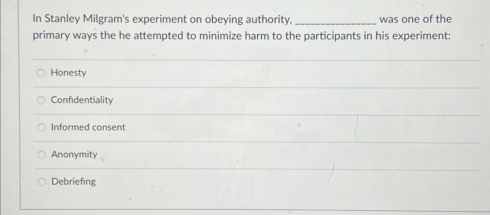 Solved In Stanley Milgram's experiment on obeying | Chegg.com