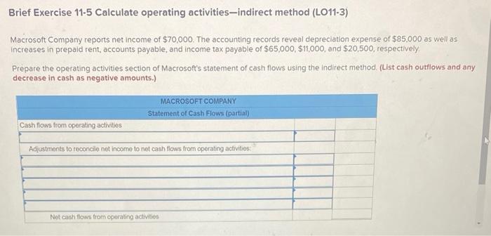 Solved Brief Exercise 11-5 Calculate operating | Chegg.com
