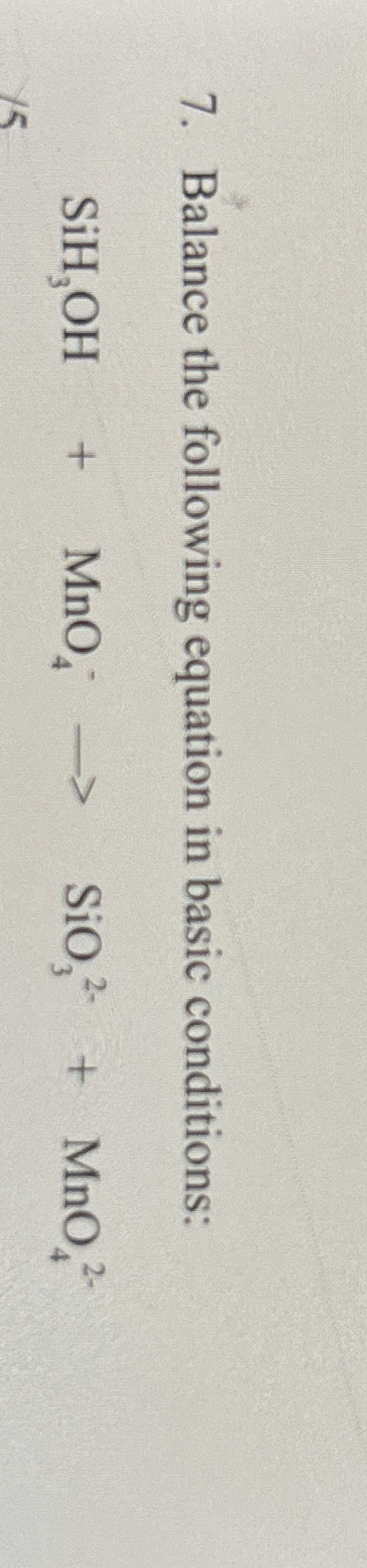 Solved Balance the following equation in basic | Chegg.com