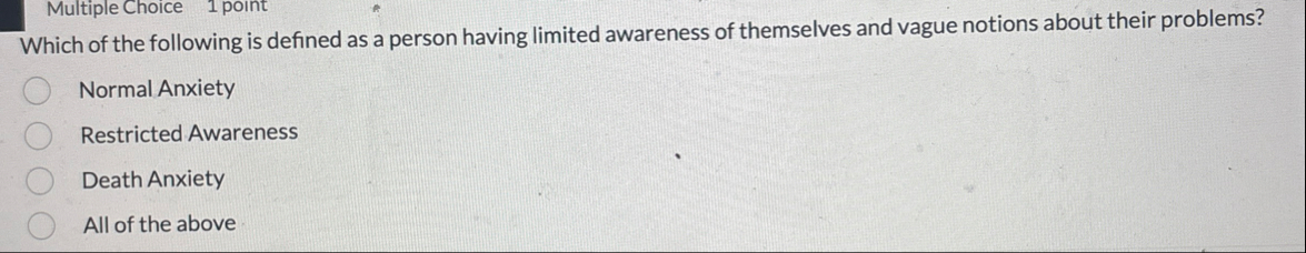 Solved Multiple Choice 1 ﻿pointWhich of the following is | Chegg.com
