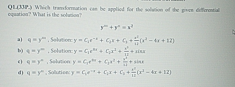 Solved Q1.(33P.) ﻿Which transformation can be applied for | Chegg.com