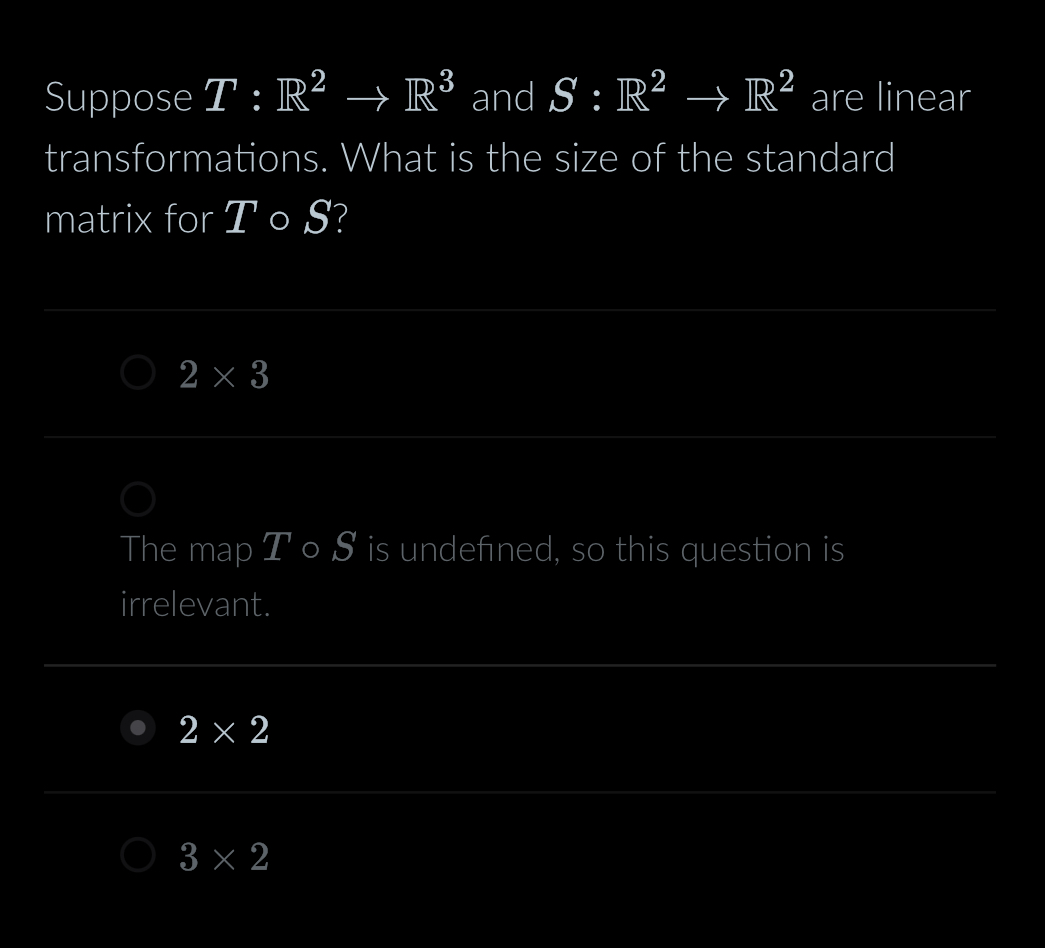 Suppose T:R2→R3 ﻿and S:R2→R2 ﻿are linear | Chegg.com