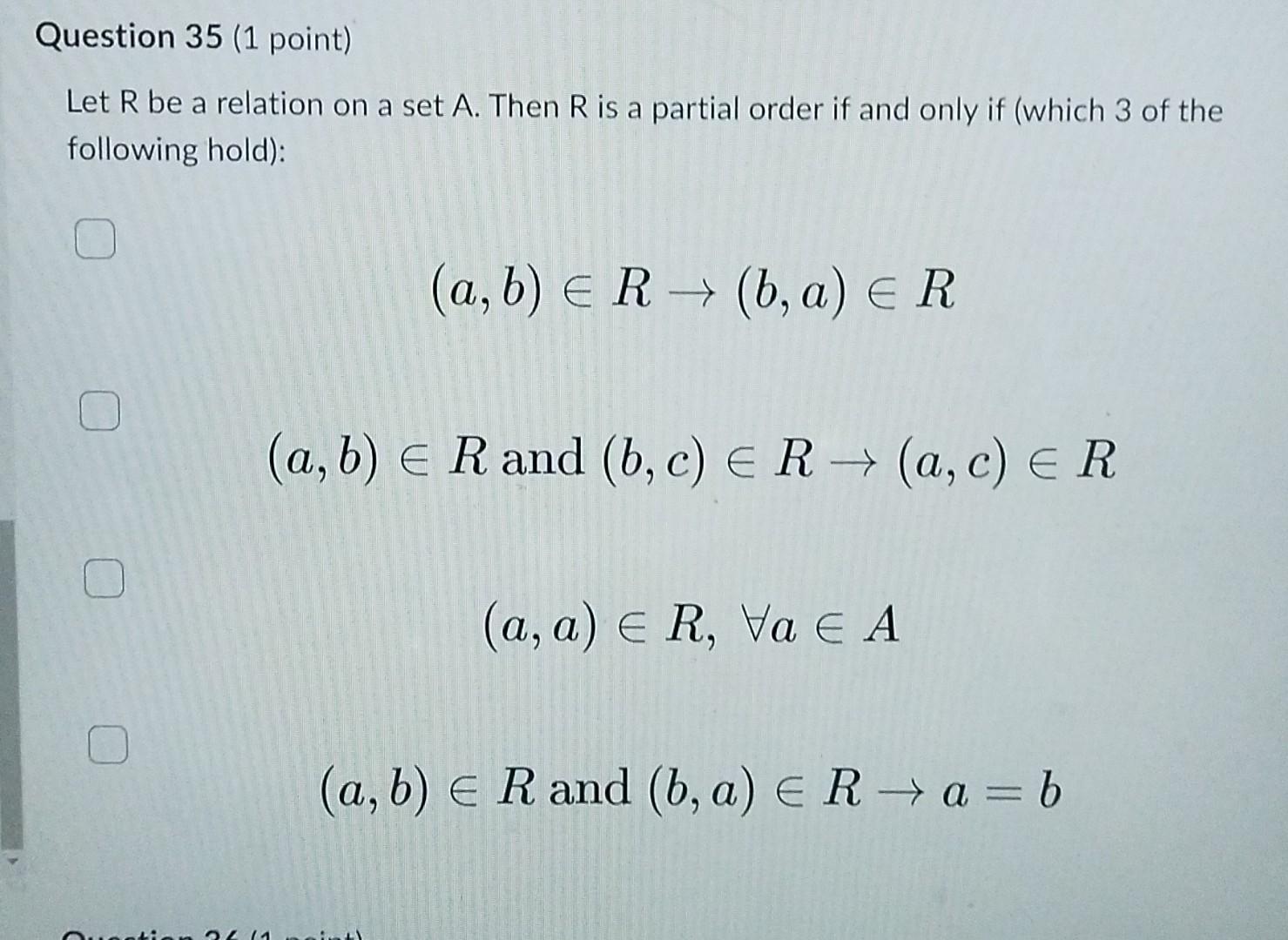 Solved Let R be a relation on a set A. Then R is transitive | Chegg.com Solved Let R be a relation on a set A. Then R is transitive | Chegg.com