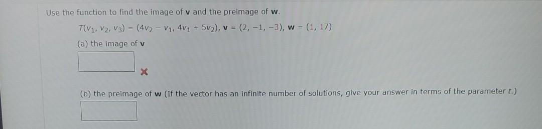 Solved Use the function to find the image of v and the | Chegg.com