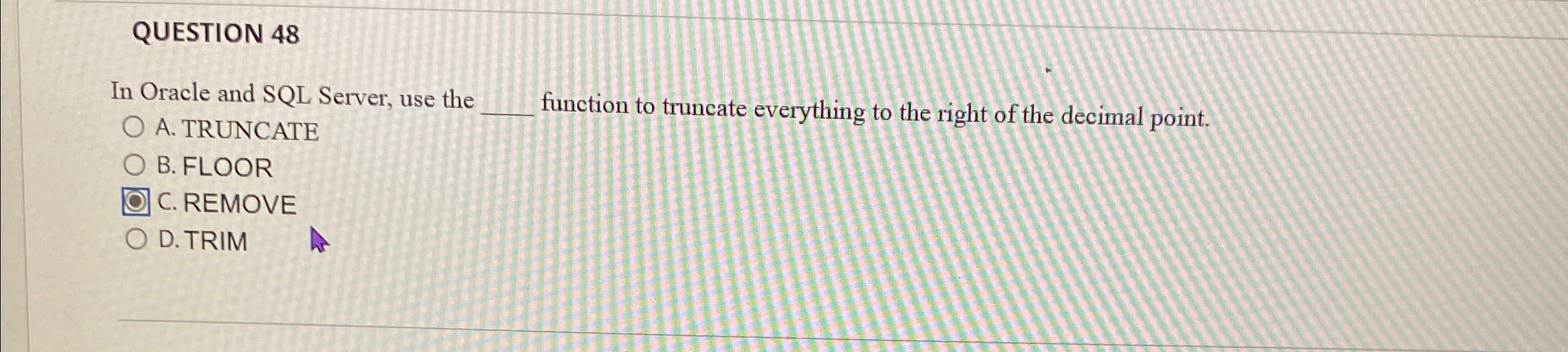Solved QUESTION 48In Oracle and SQL Server, use the q, | Chegg.com
